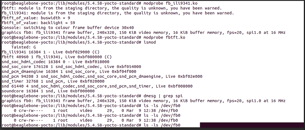 Unable to get SPI-LCD based on ili9341 running with BBB - General Discussion - BeagleBoard